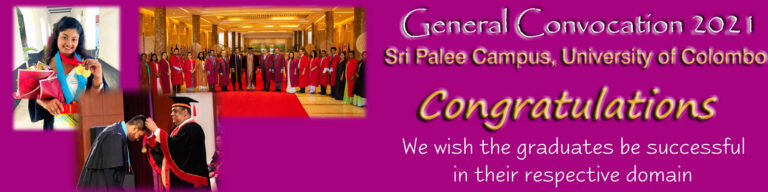 General Convocation 2021 – Sri Palee Campus, University of Colombo ...