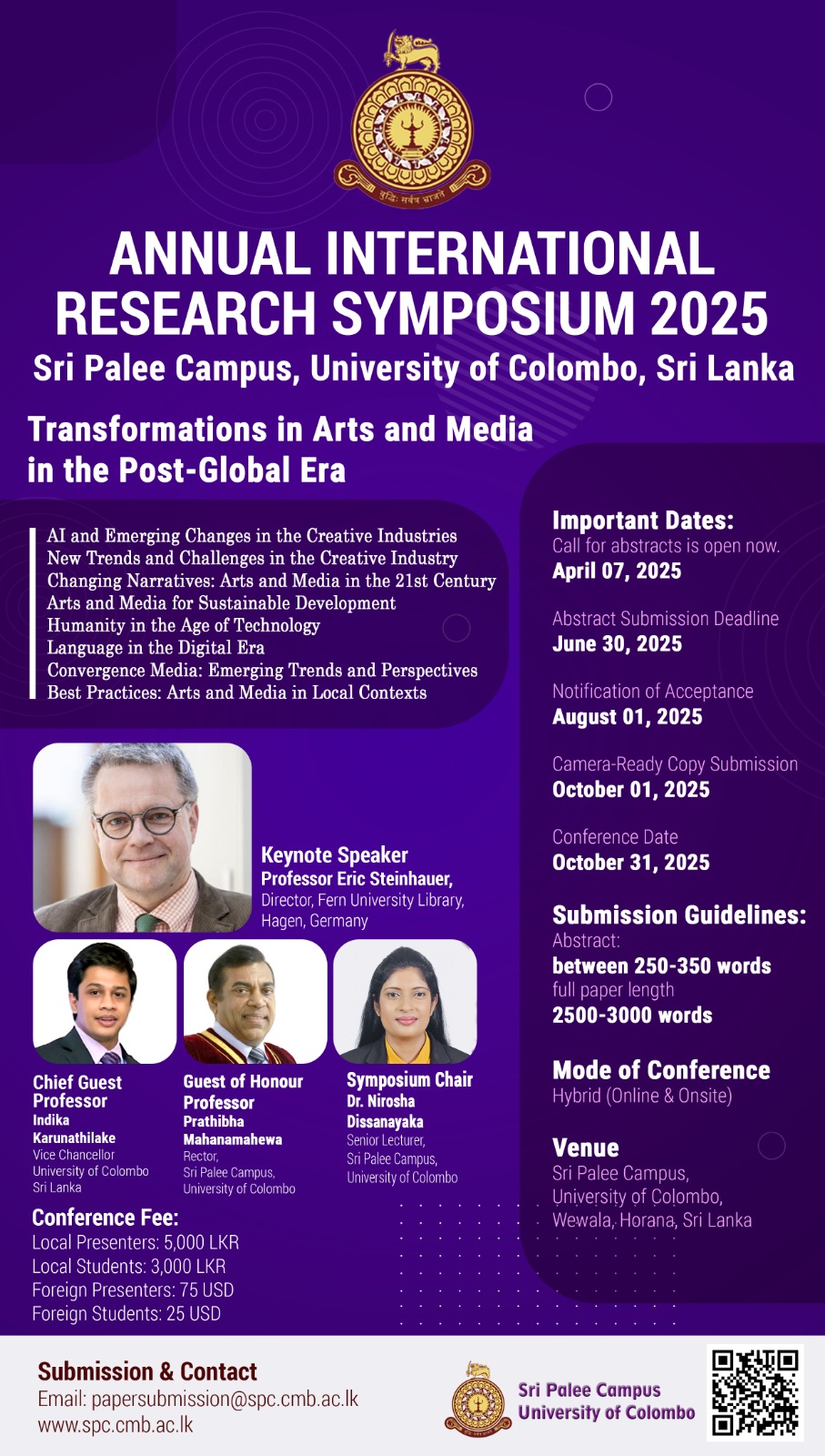 ANNUAL INTERNATIONAL RESEARCH SYMPOSIUM 2025 | Sri Palee Campus